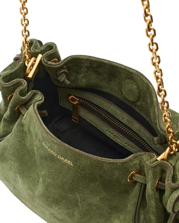 Gerard Darel Le Mini 24 Suede Crossbody - Green