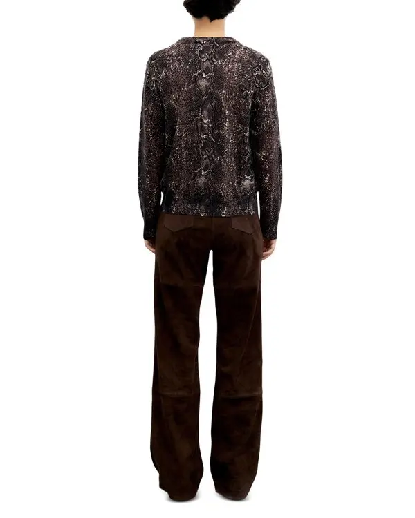 Gerard Darel Rouba Printed Wool Button-front Sweater