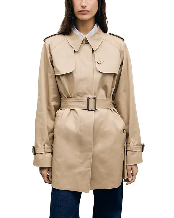 Gerard Darel Vania Cotton Blend Trench Coat - Beige