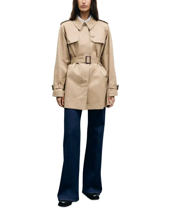 Gerard Darel Vania Cotton Blend Trench Coat