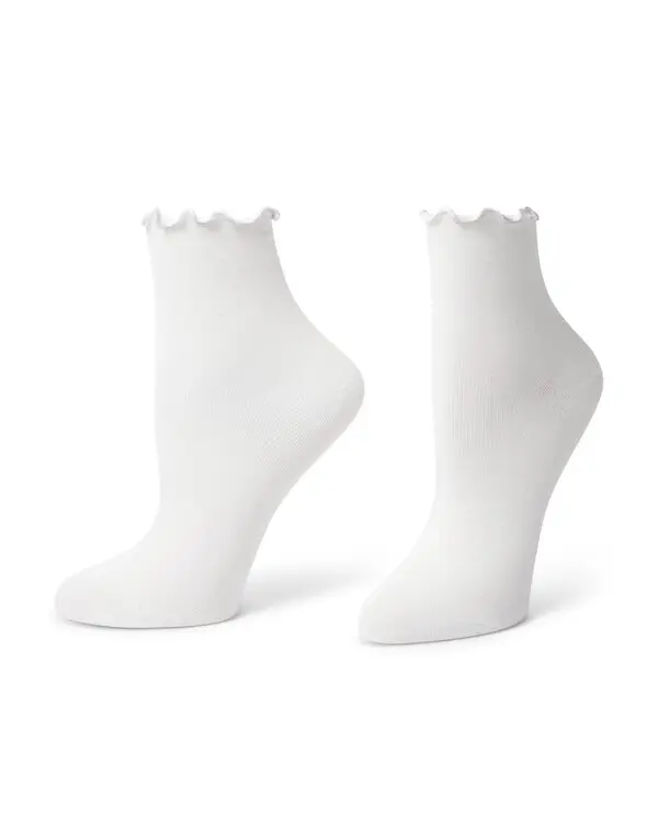 Hue Ruffle Edge Ankle Socks, Pack Of 3 - Assorted