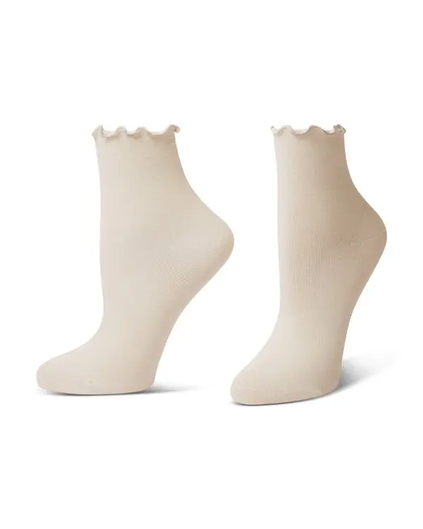 Hue Ruffle Edge Ankle Socks, Pack Of 3 - Assorted