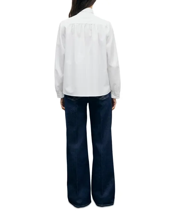 Gerard Darel Cotton Tie Neck Blouse