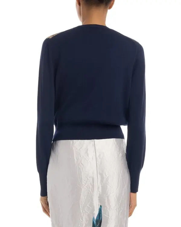 Erdem Cropped Wool Cardigan