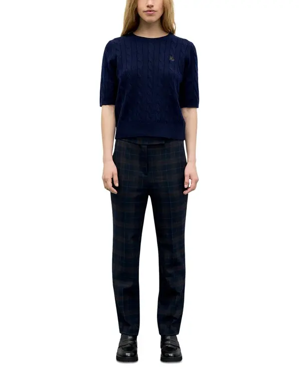 Gerard Darel Raisa Cable Knit Short Sleeve Sweater