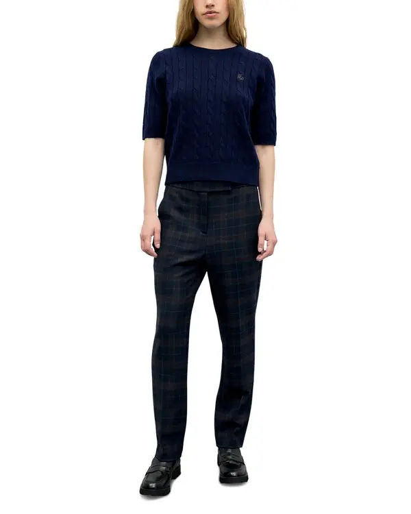 Gerard Darel Raisa Cable Knit Short Sleeve Sweater