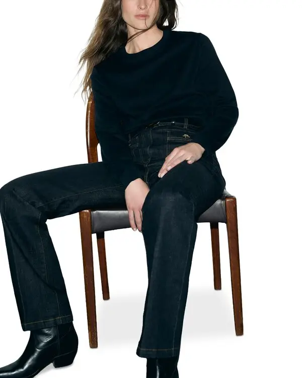 Gerard Darel Bara Cotton Long Sleeve T Shirt - Black