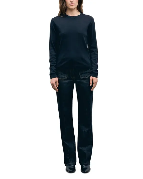 Gerard Darel Bara Cotton Long Sleeve T Shirt - Black