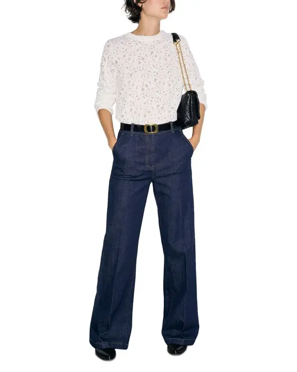 Gerard Darel Textured Burnout Pattern Top