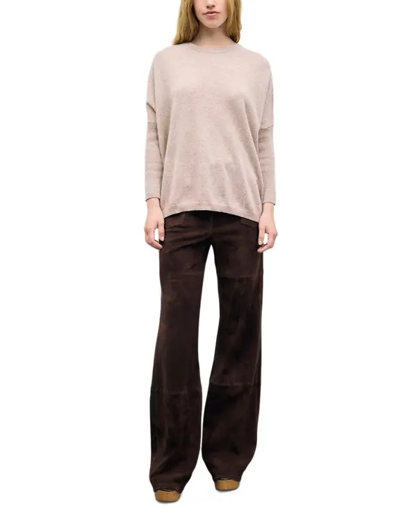 Gerard Darel Reta Cashmere Sweater With Ribbed Sleeves - Beige
