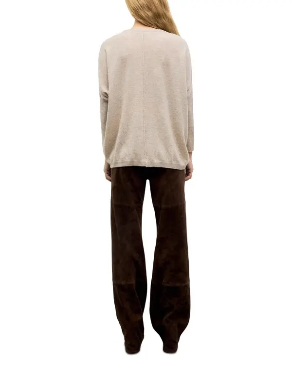Gerard Darel Reta Cashmere Sweater With Ribbed Sleeves - Beige