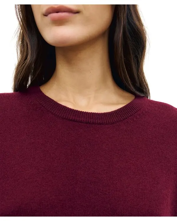 Gerard Darel Reta Cashmere Ribbed Sleeve Sweater - Redwine