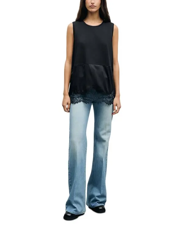 Gerard Darel Baia Mixed Media Sleeveless Top
