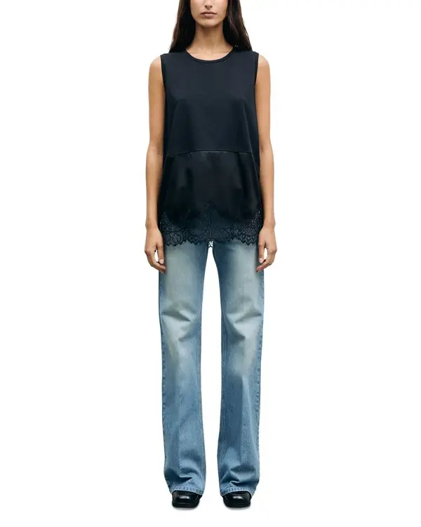 Gerard Darel Baia Mixed Media Sleeveless Top