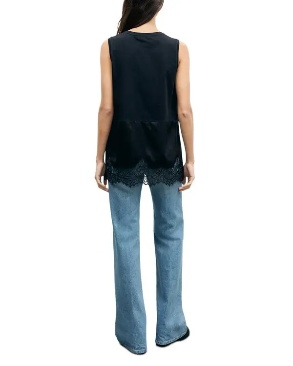 Gerard Darel Baia Mixed Media Sleeveless Top