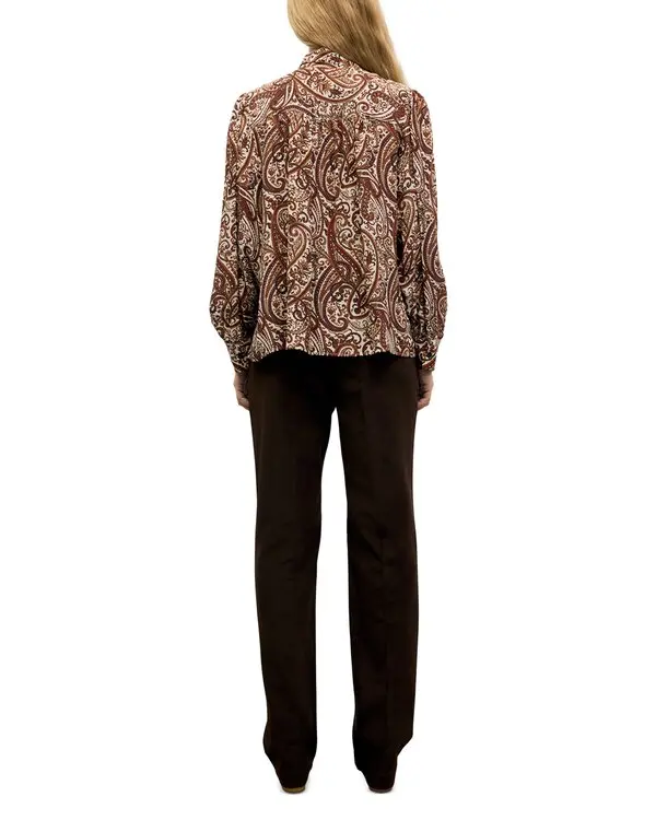 Gerard Darel Printed Tie Neck Blouse