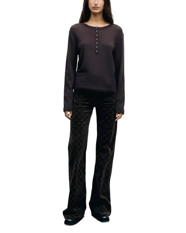 Gerard Darel Balie Wool Half Button T Shirt