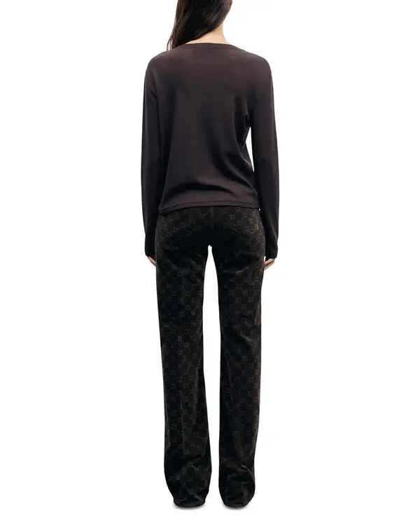 Gerard Darel Balie Wool Half Button T Shirt