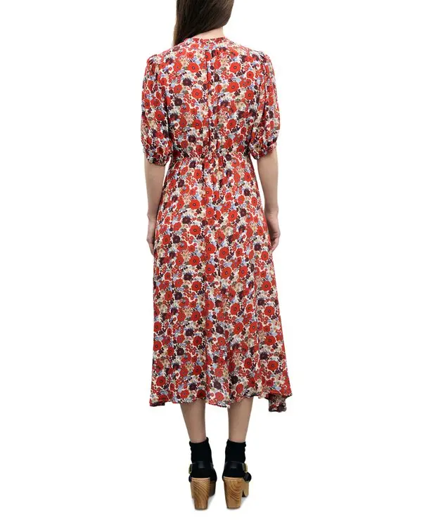 Gerard Darel Coco Tie Neck Midi Dress