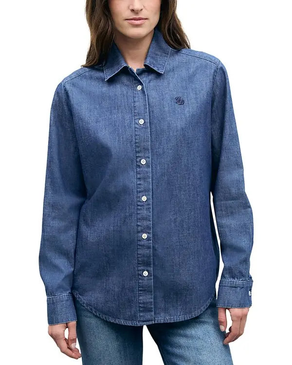 Gerard Darel Lucy Cotton Button Front Blouse