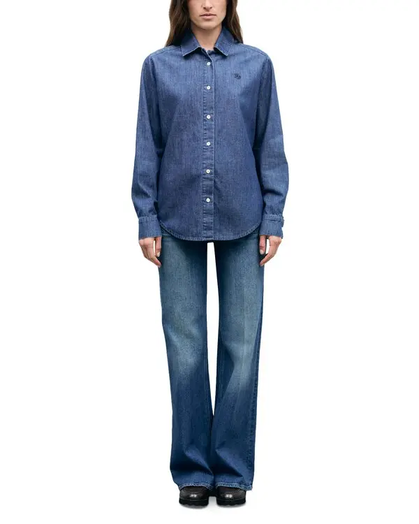 Gerard Darel Lucy Cotton Button Front Blouse