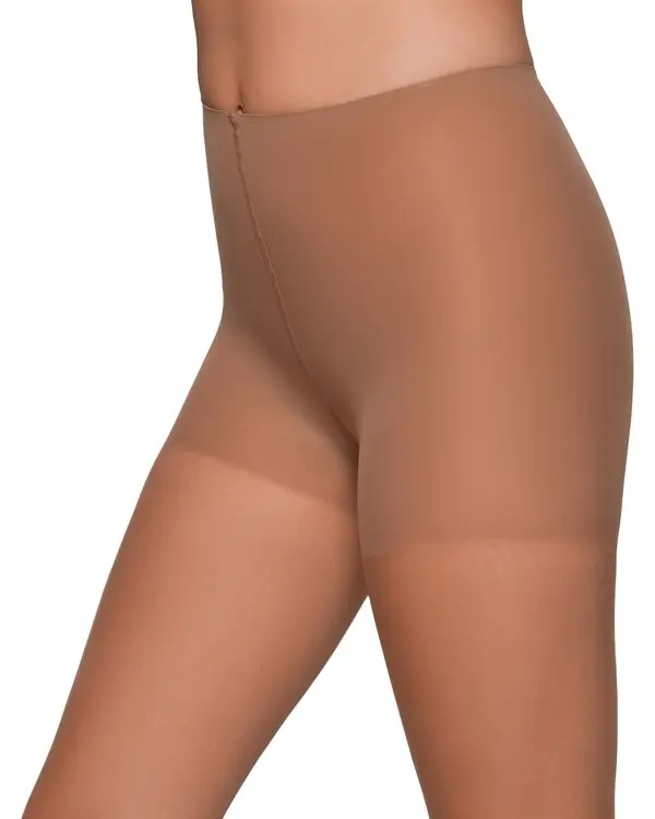 Hue Run Resist Sheer Control Top Tights - Cocoa