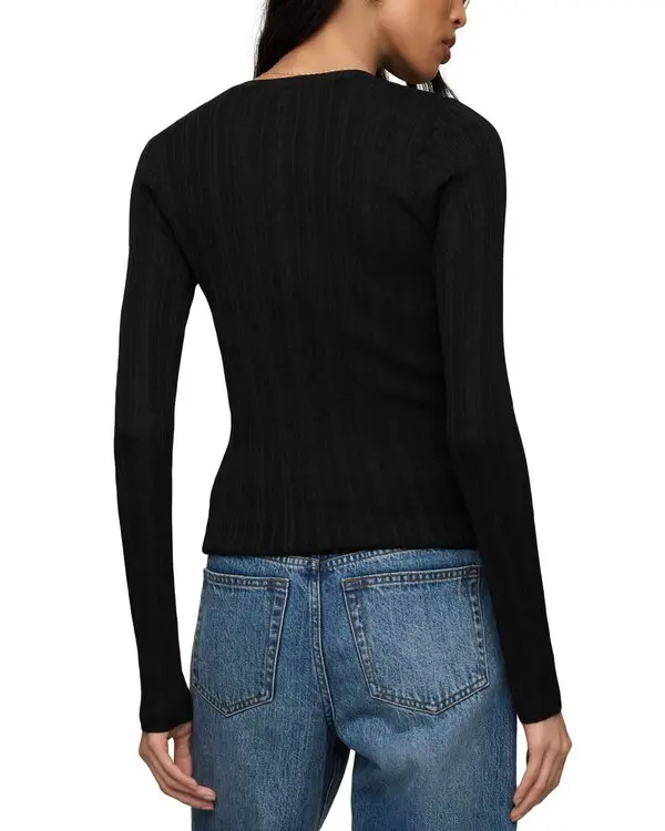 Z Supply Rowena Fine Knit Henley Sweater - Black