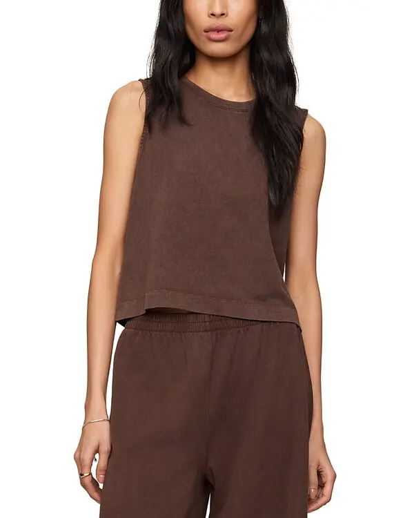 Z Supply Sloane Cotton Jersey Muscle Tee - Dark Chocolate