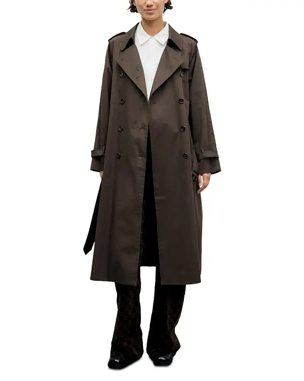 Gerard Darel Serge Long Trench Coat - Brown
