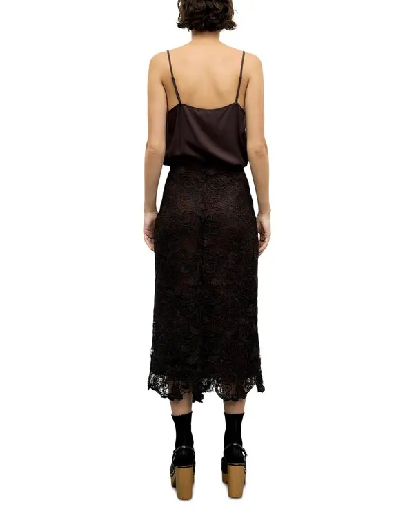 Gerard Darel Lace Midi Skirt