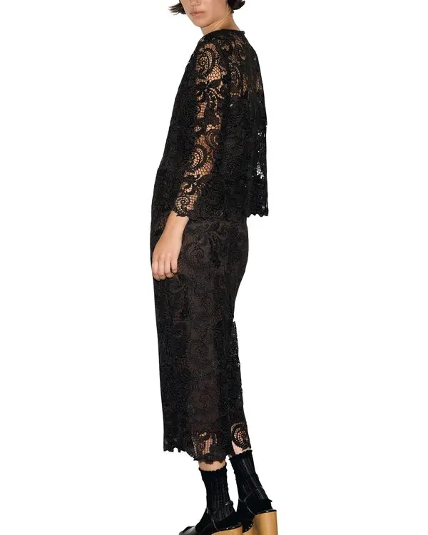 Gerard Darel Lace 3/4 Sleeve Blouse