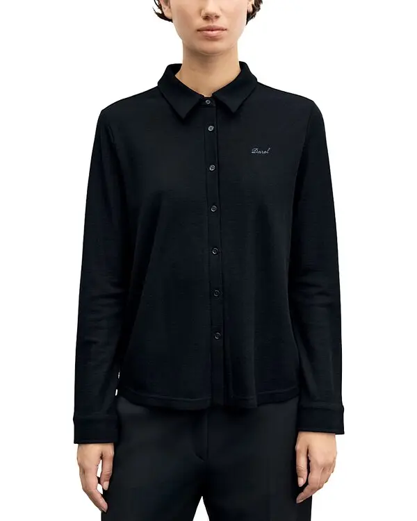 Gerard Darel Bambi Wool Button Front Shirt