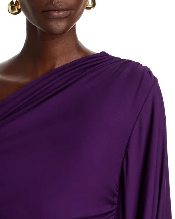 Michael Kors Draped Matte Jersey One-shoulder Gown