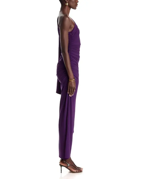 Michael Kors Draped Matte Jersey One-shoulder Gown
