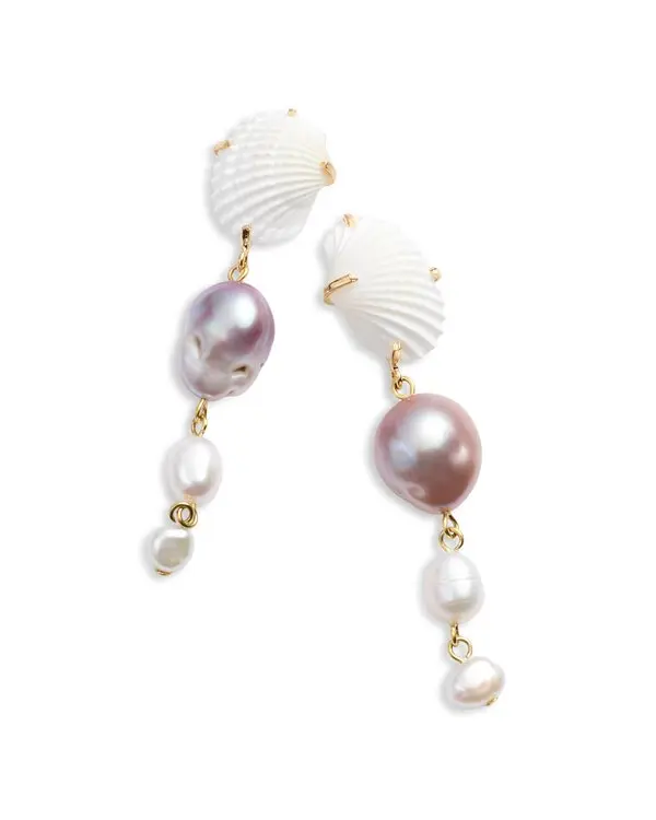 JENNIFER BEHR Kasumi Drop Earrings With Shell And Pearls