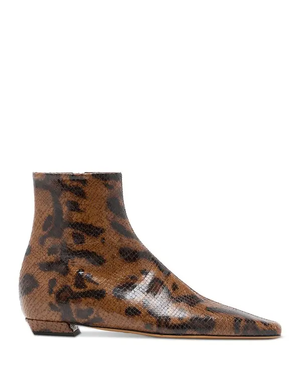 Proenza Schouler Trap Flat Python Embossed Ankle Boots