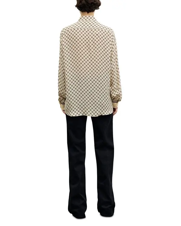 Gerard Darel Jimi Printed Button Front Blouse