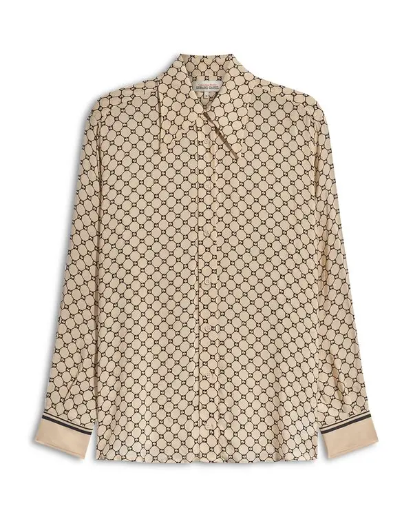 Gerard Darel Jimi Printed Button Front Blouse