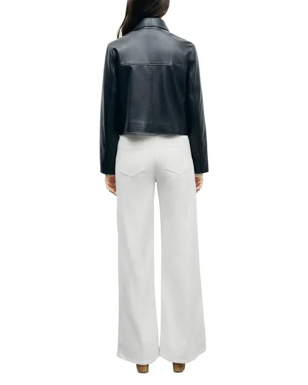 Gerard Darel Petra Leather Button Front Jacket
