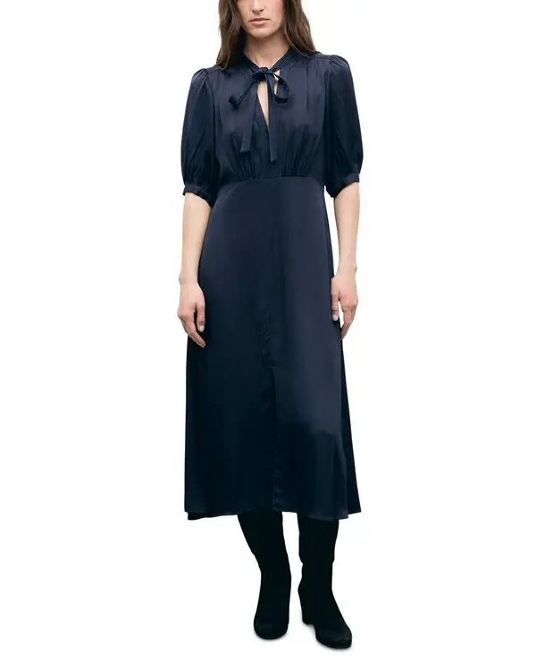 Gerard Darel Puffed Sleeve Midi Dress