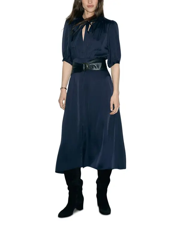 Gerard Darel Puffed Sleeve Midi Dress