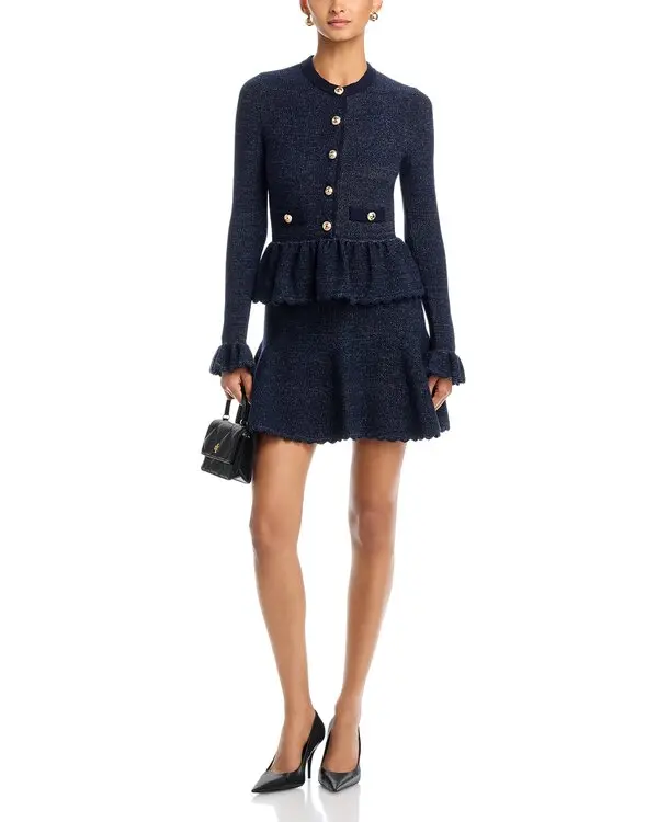 SELF-PORTRAIT Textured Knit Mini Dress