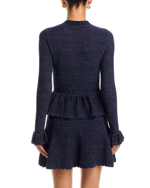 SELF-PORTRAIT Textured Knit Mini Dress