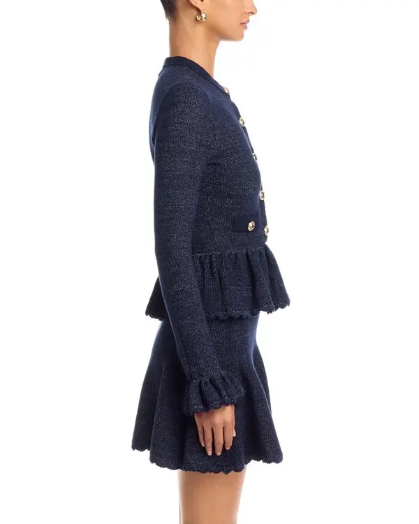 SELF-PORTRAIT Textured Knit Mini Dress