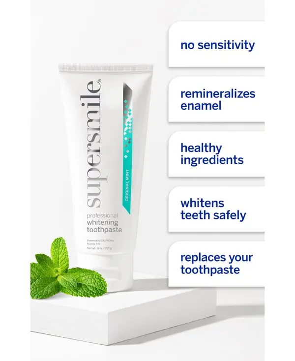 SUPERSMILE Org Mint Whitening Kit Professional Whitening Toothpaste With Accelerator, Crystal Collection Toothbrush - No Color