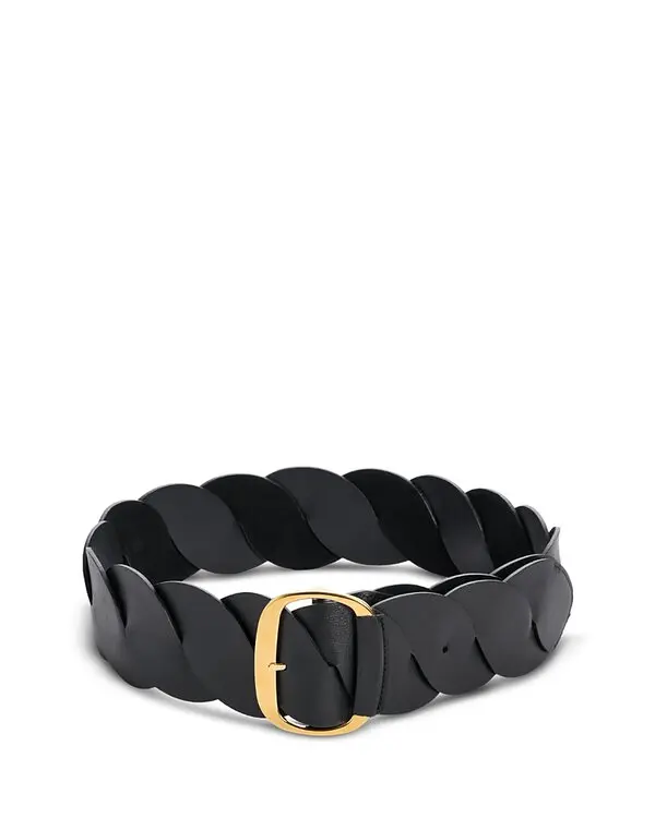 Altuzarra Twist Braid Leather Belt - Black