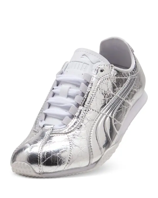 PUMA H-street Lustre Metallic Leather Lace Up Sneakers - Grey