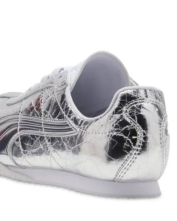 PUMA H-street Lustre Metallic Leather Lace Up Sneakers - Grey