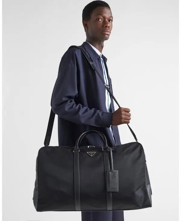 Prada Re-nylon And Saffiano Leather Duffle Bag