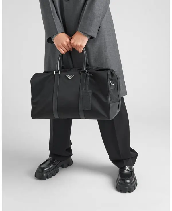 Prada Re-nylon And Saffiano Leather Duffel Bag